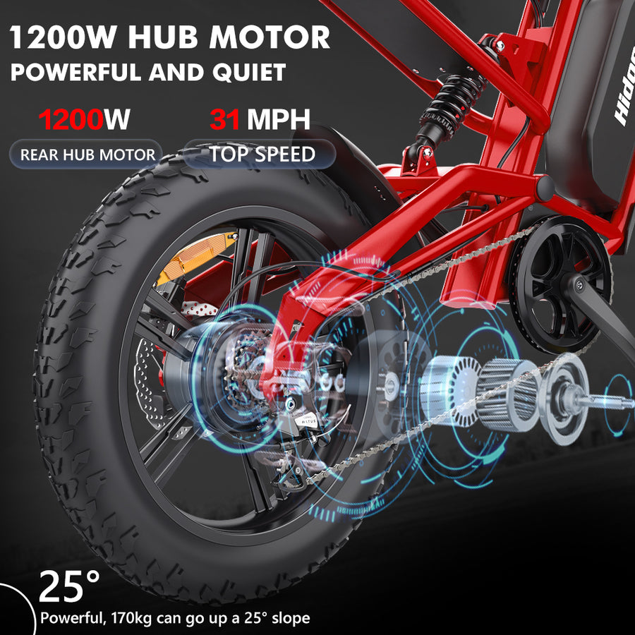 Hidoes B6 1200W Fat Tire E Bike – Long Range & Comfort